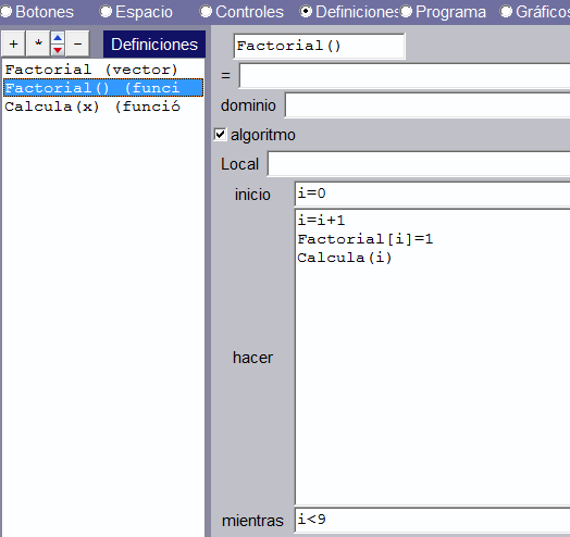 Ciclos o bucles anidados | DescartesJS